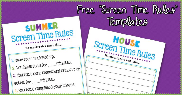 Summer "Screen Time Rules" Checklists - Silver Dolphin Books