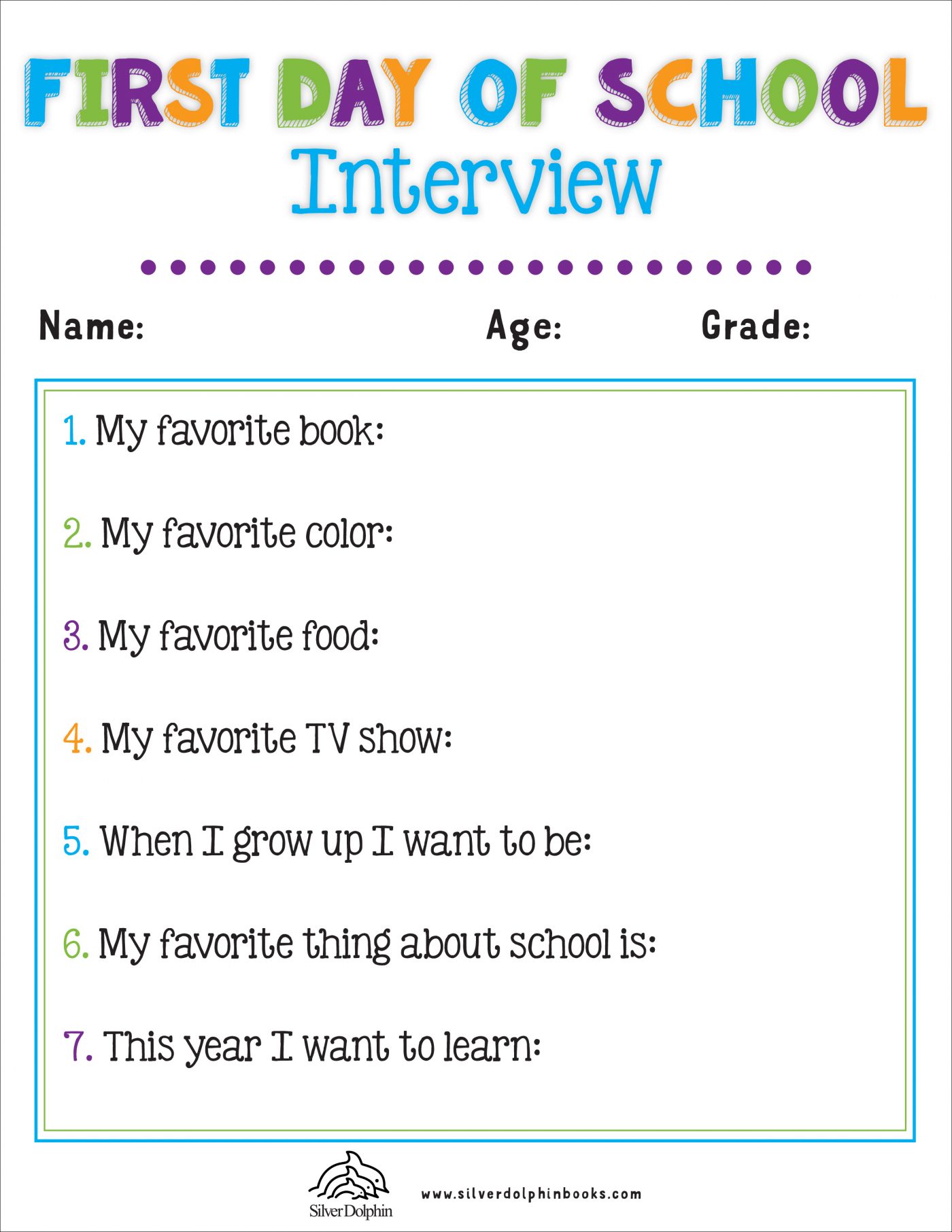 Back-to-School Books + Interview Downloadable - Silver Dolphin Books